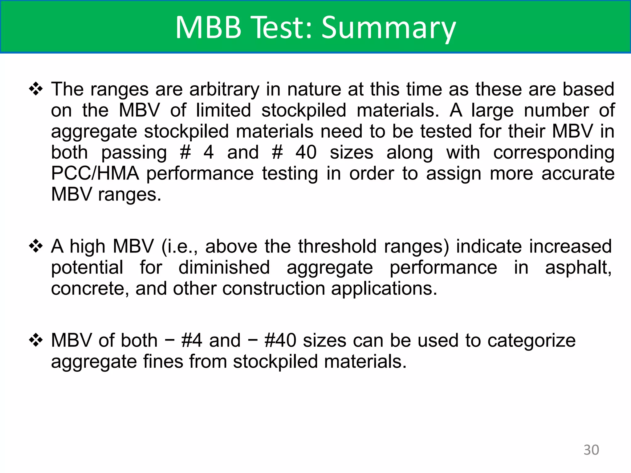 Modified Methylene Blue (MMB) Test Procedure | PDF
