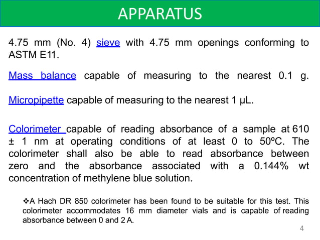 Modified Methylene Blue (MMB) Test Procedure | PDF | Geology | Science