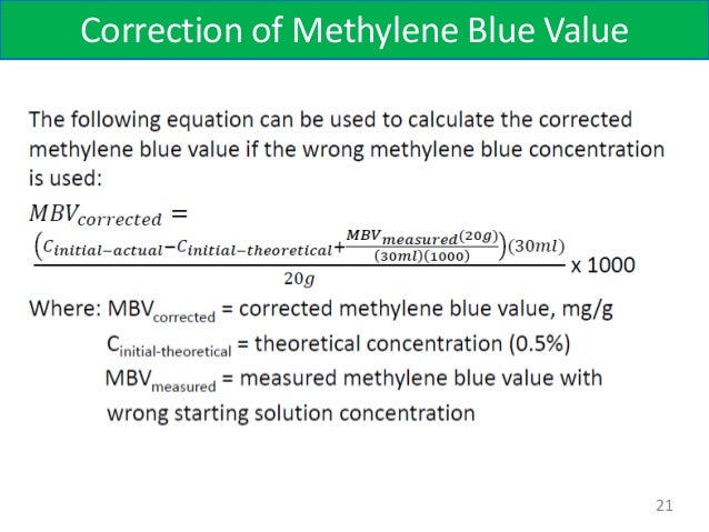 Modified Methylene Blue (MMB) Test Procedure