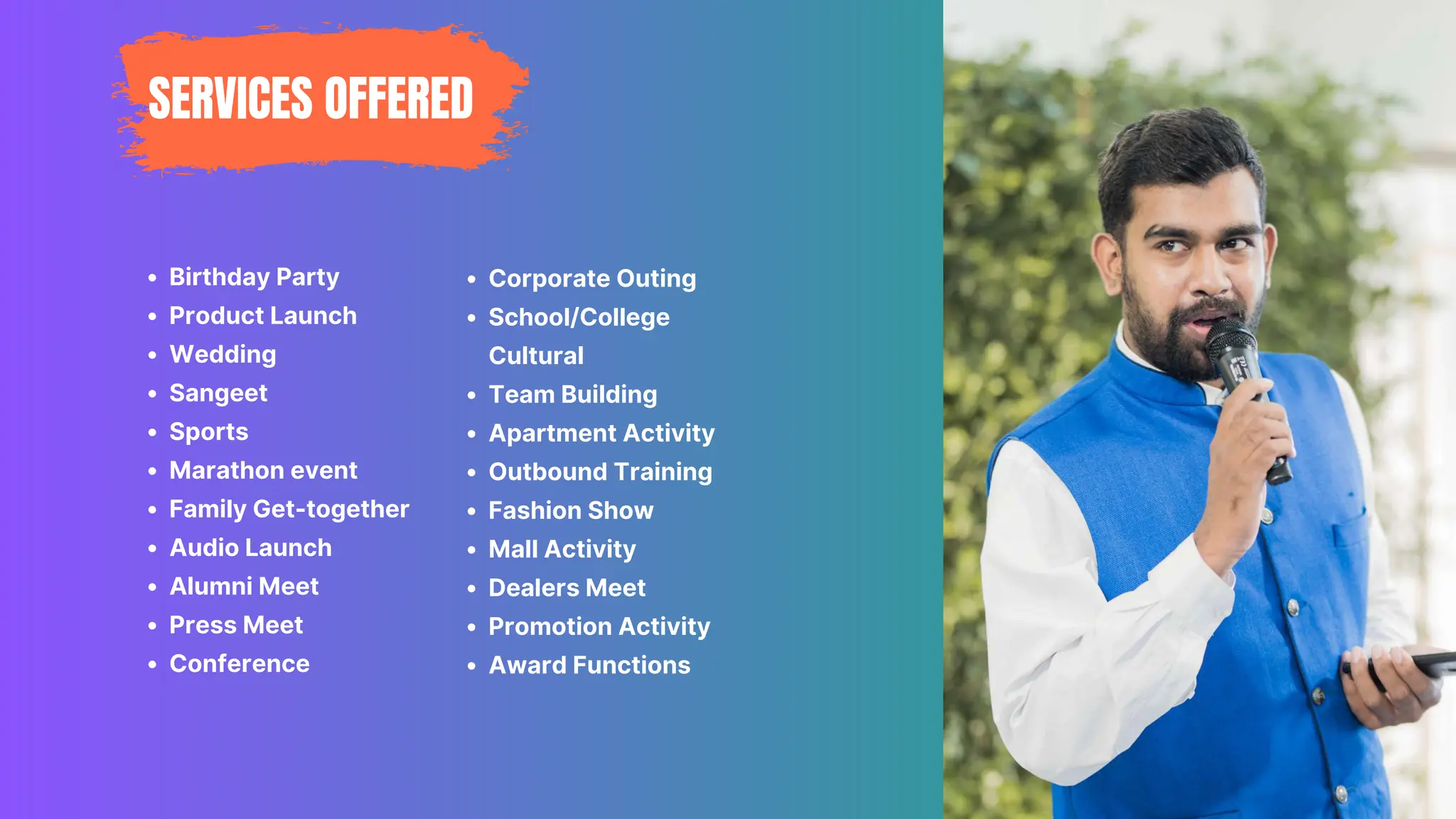 Male Emcee Akshay from Bangalore for Birthday and Corporate Event | PDF