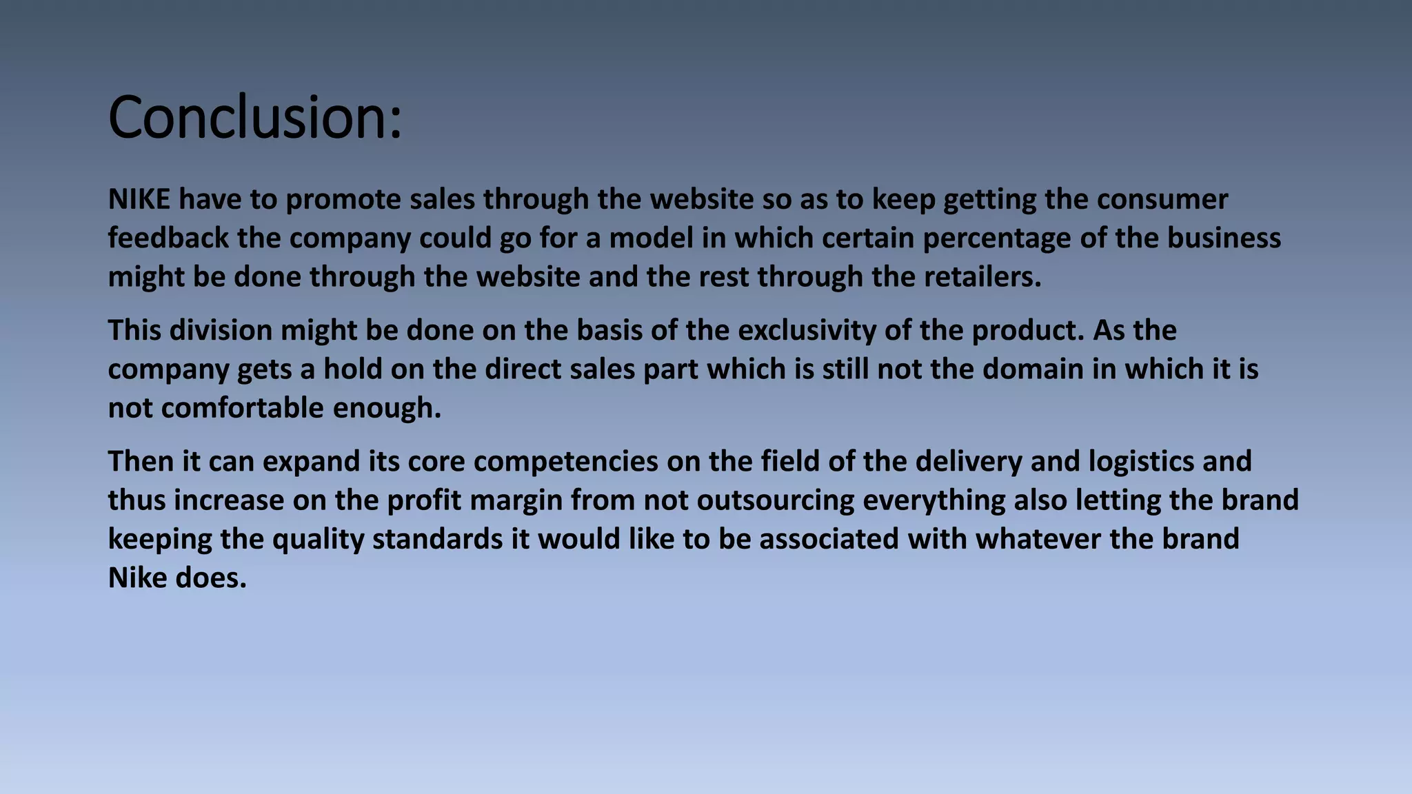 NIKE Channel Conflict | PPTX