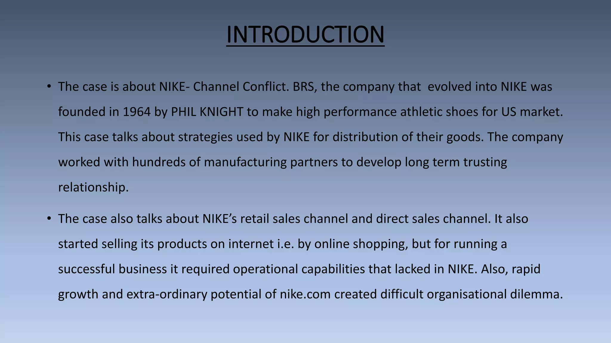 NIKE Channel Conflict | PPTX | Apparel Industry | Industries