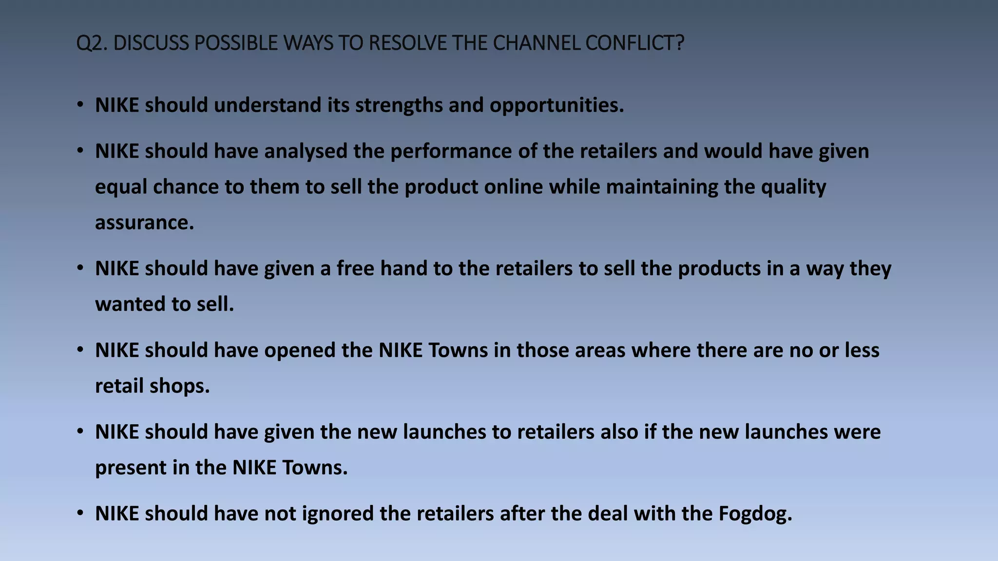 NIKE Channel Conflict | PPTX