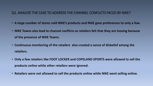NIKE Channel Conflict | PPTX | Apparel Industry | Industries
