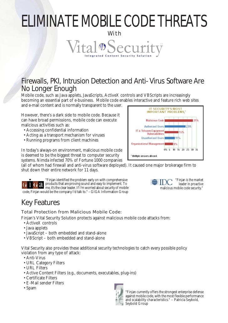 Malicious Mobile Code Fact Sheet From Finjan