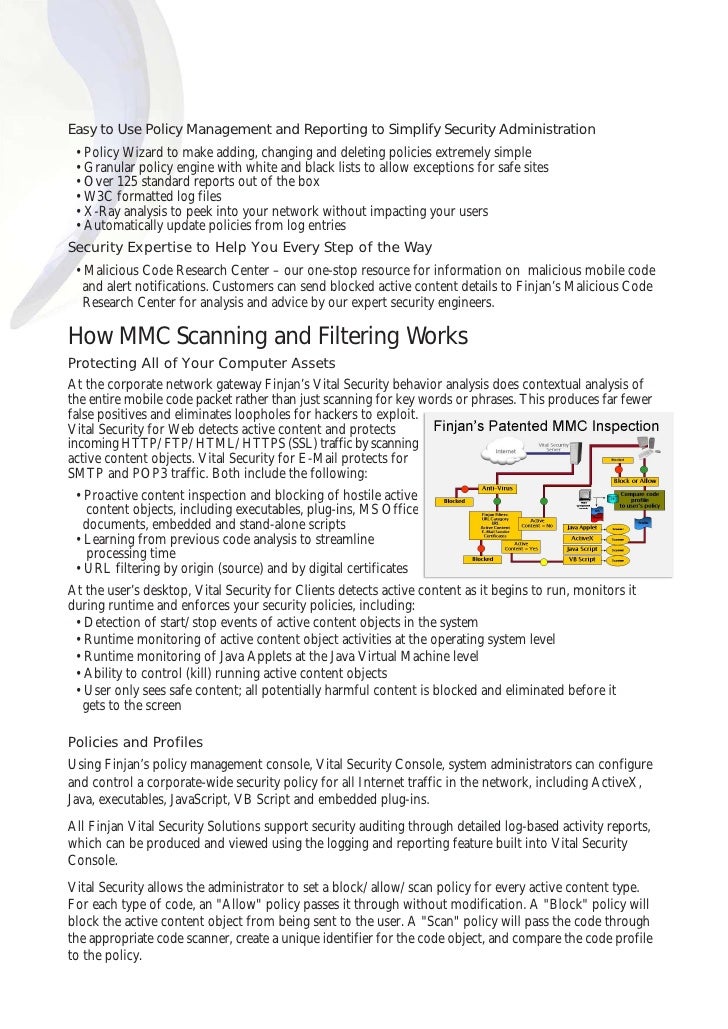Malicious Mobile Code Fact Sheet from Finjan