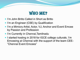 MALE MC JOHN BRITTO | PDF