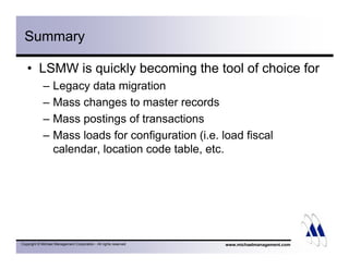 Mmc Lsmw Intro | PPT
