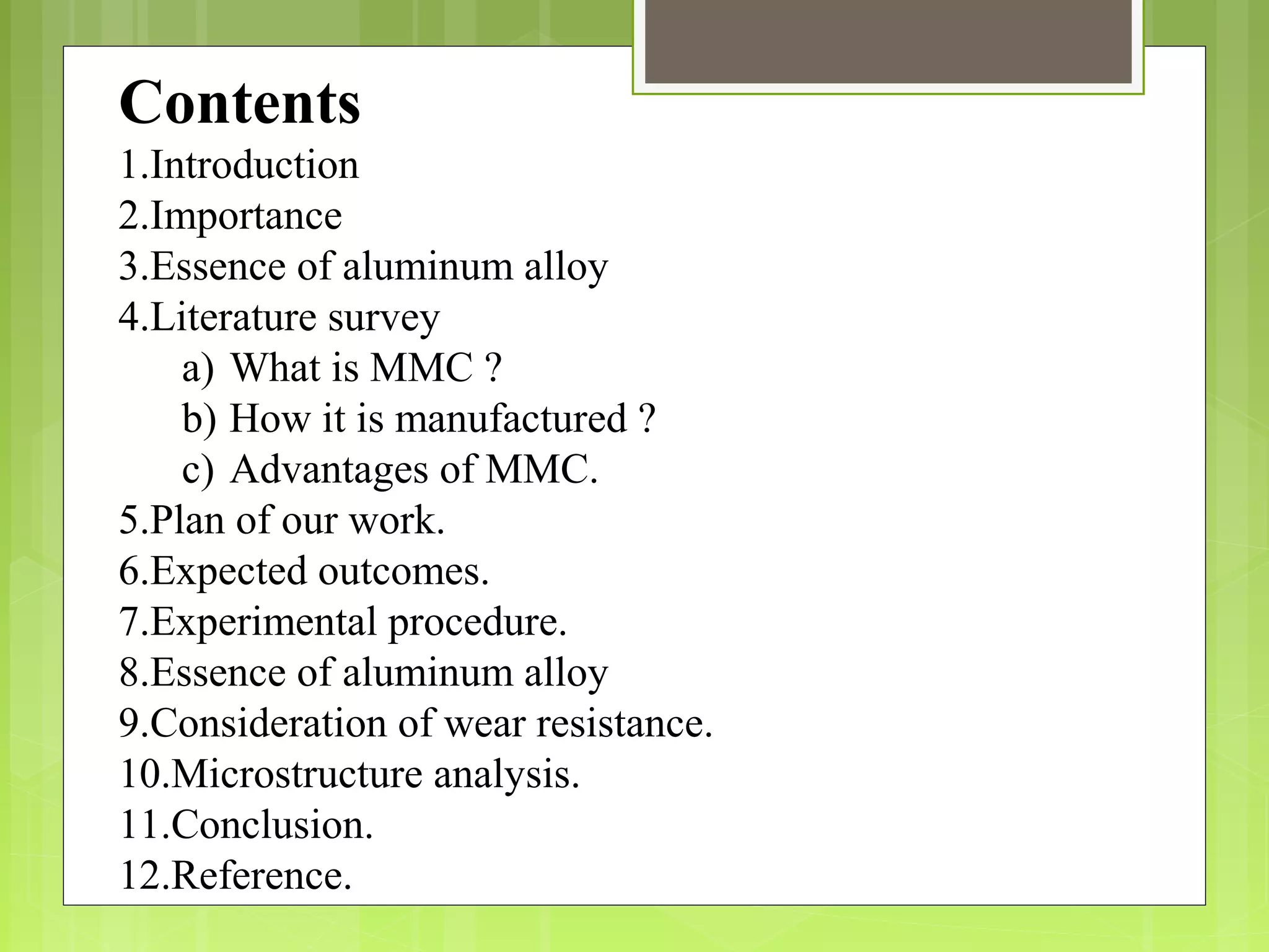Mmc (metel mtrix composite) | PPT