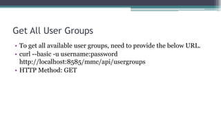 Mmc rest api user groups | PPT