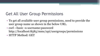 Mmc rest api user groups | PPT