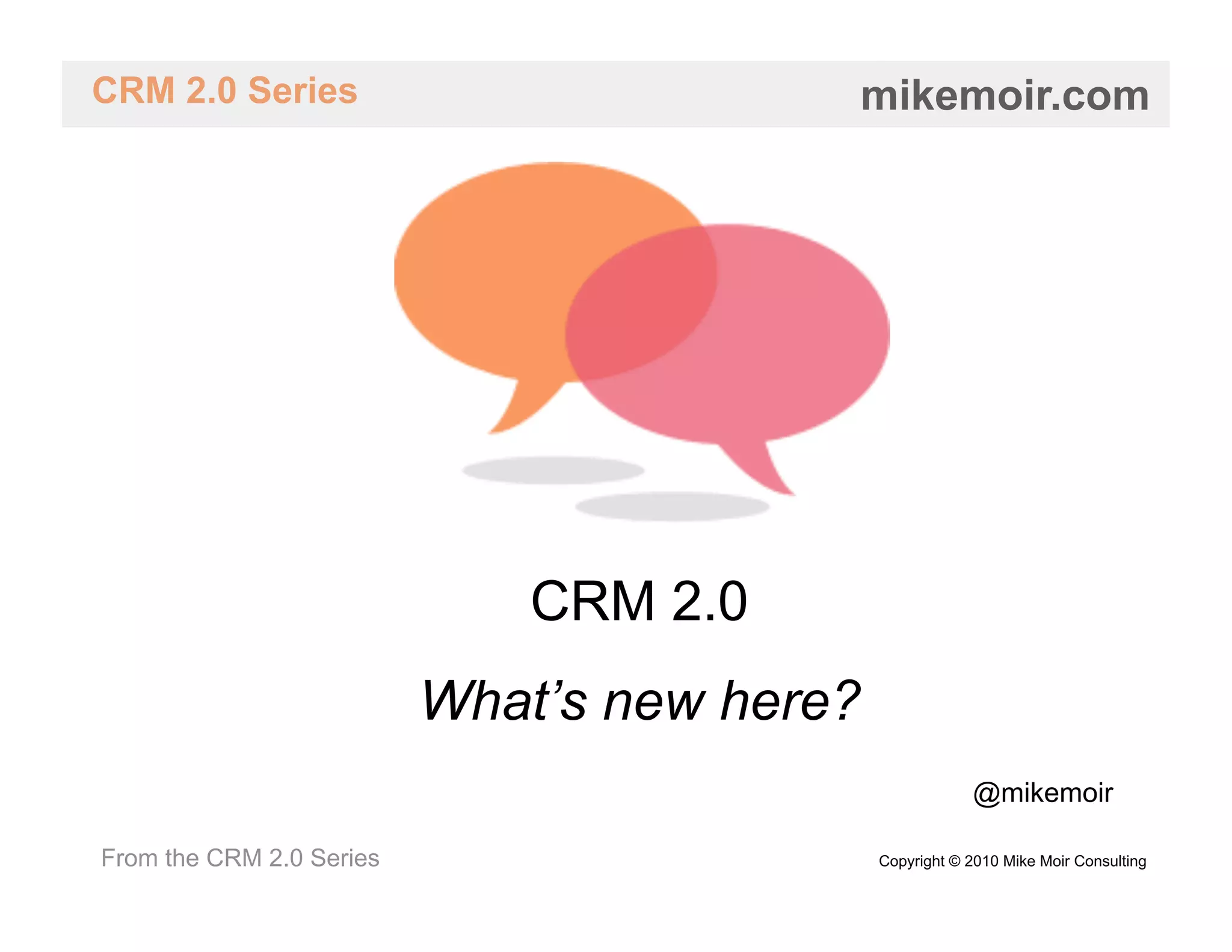 CRM 2.0 - What's New Here | PDF
