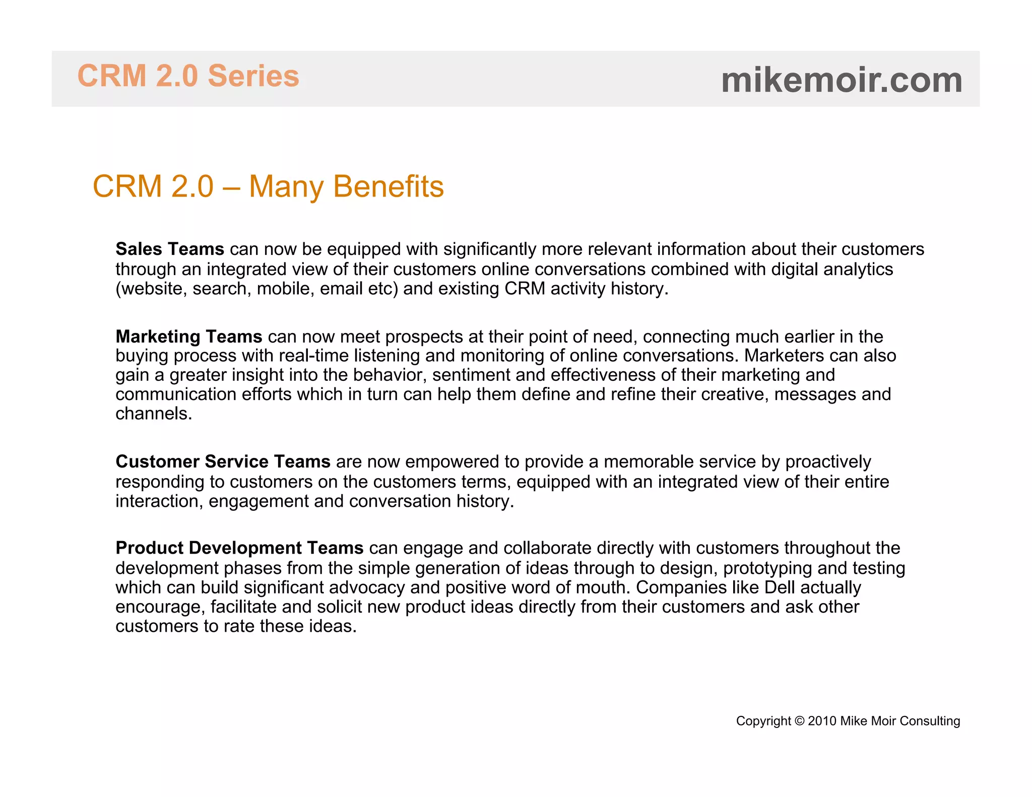 CRM 2.0 - What's New Here | PPT