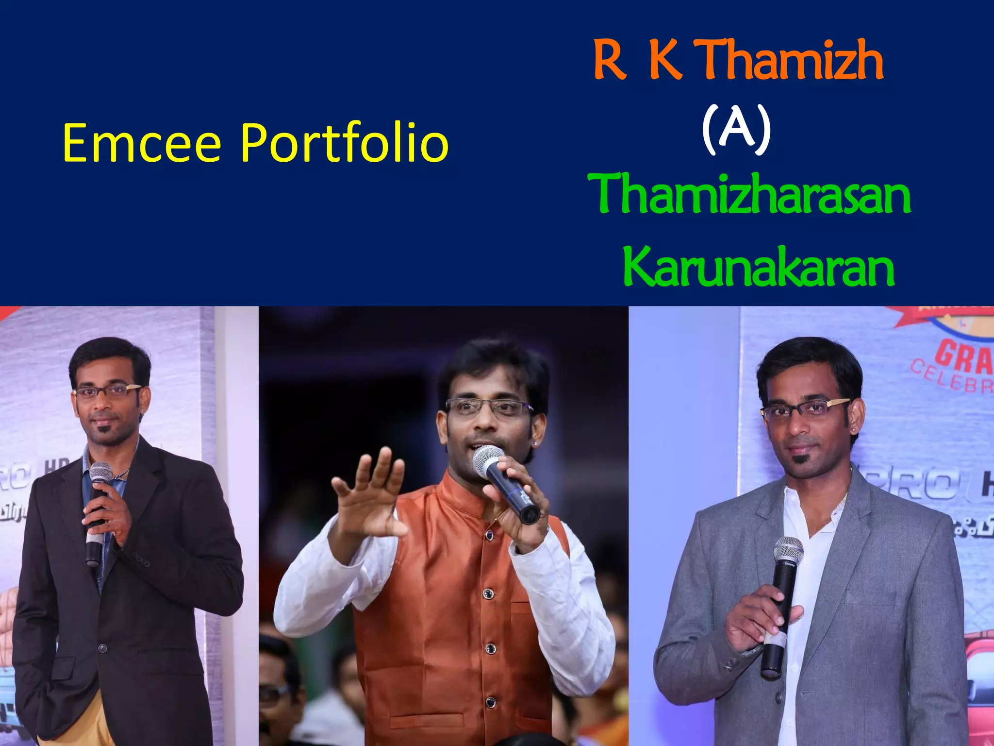 Male Emcee Thamizharasan Karunakaran from Chennai_Events Profile | PDF