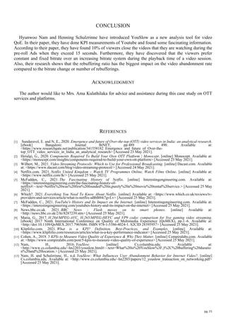 A study on Over The Top Streaming services and analysis of Key ...