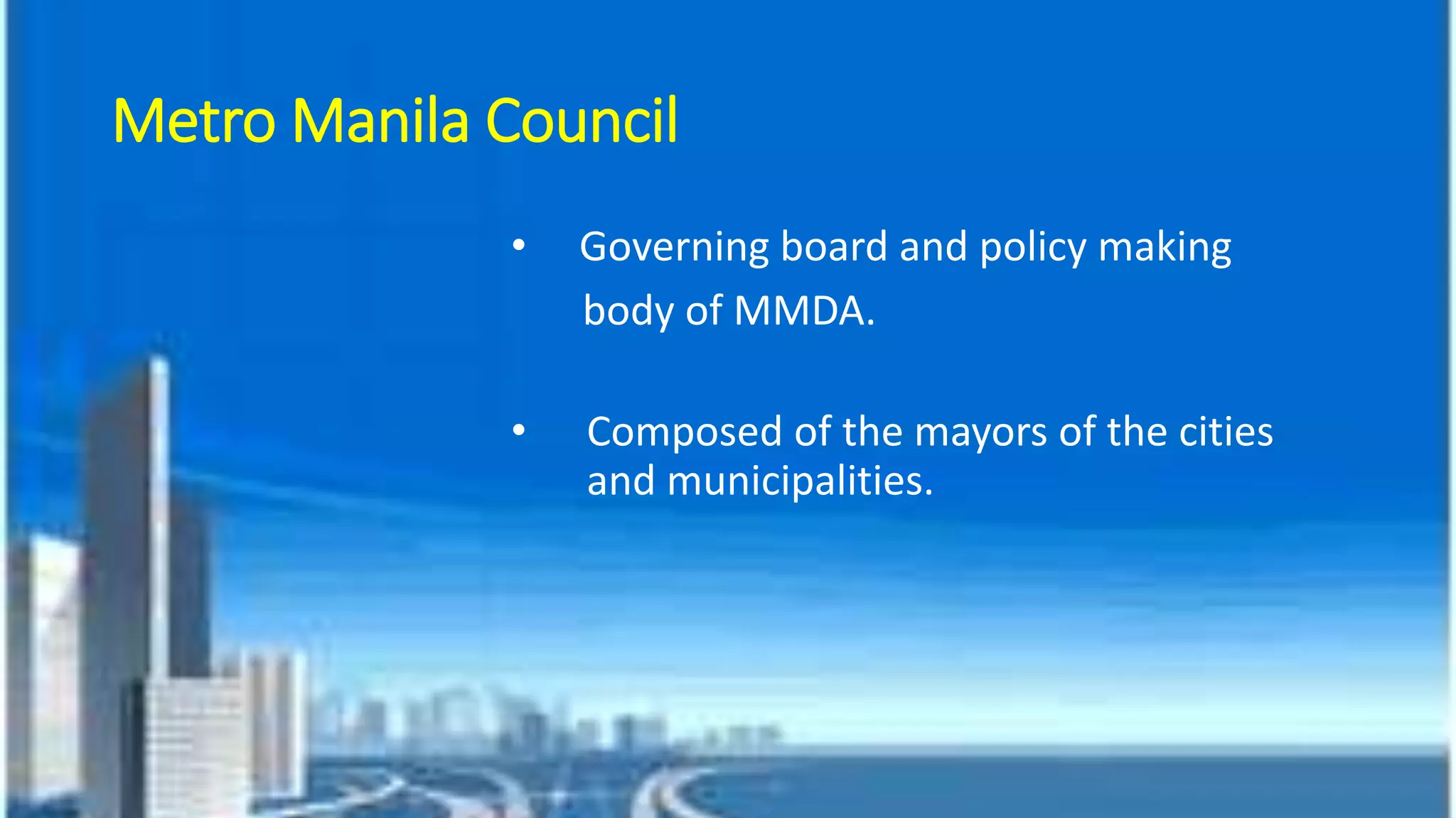 Metropolitan Governance Arrangement in the Philippines | PPTX