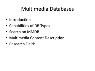 MMBD - Multimedia Databases | PDF