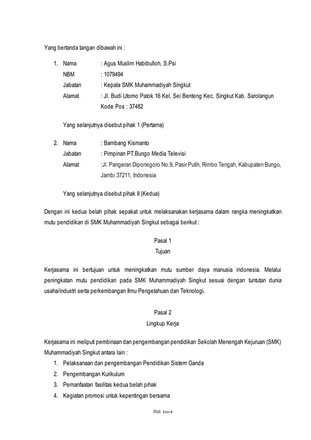 Nota Kesepahaman smk dengan DUDI | DOCX