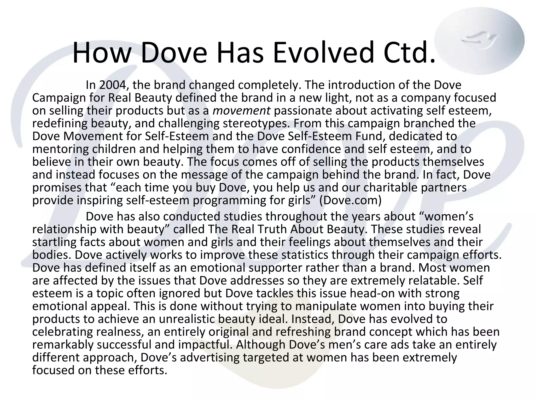 The evolution of Dove as a Brand | PPT