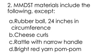 Metro Manila Developmental Screening Test Quiz | PPT