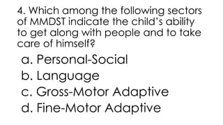 Metro Manila Developmental Screening Test Quiz | PPT