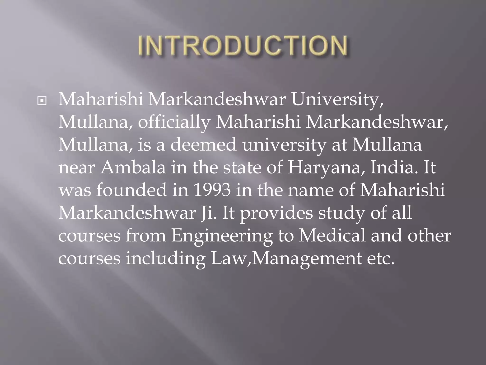 MMDU | PPTX | College Education | Education