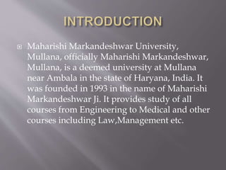 MMDU | PPTX | College Education | Education