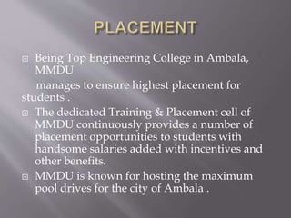 MMDU | PPTX | College Education | Education