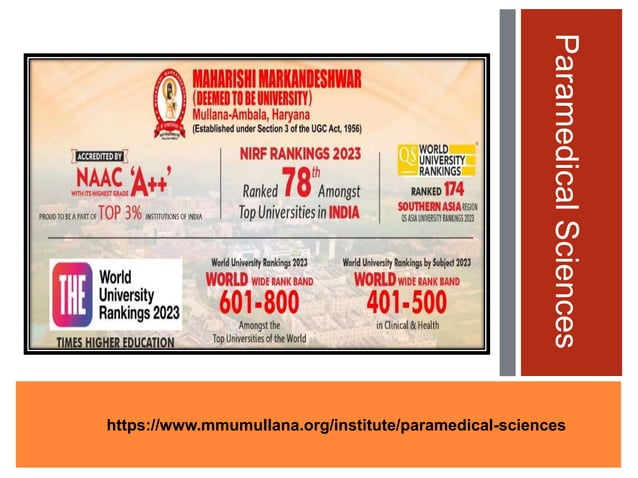 MMDU Mullana - Paramedical Sciences Courses | PPTX | Healthcare ...