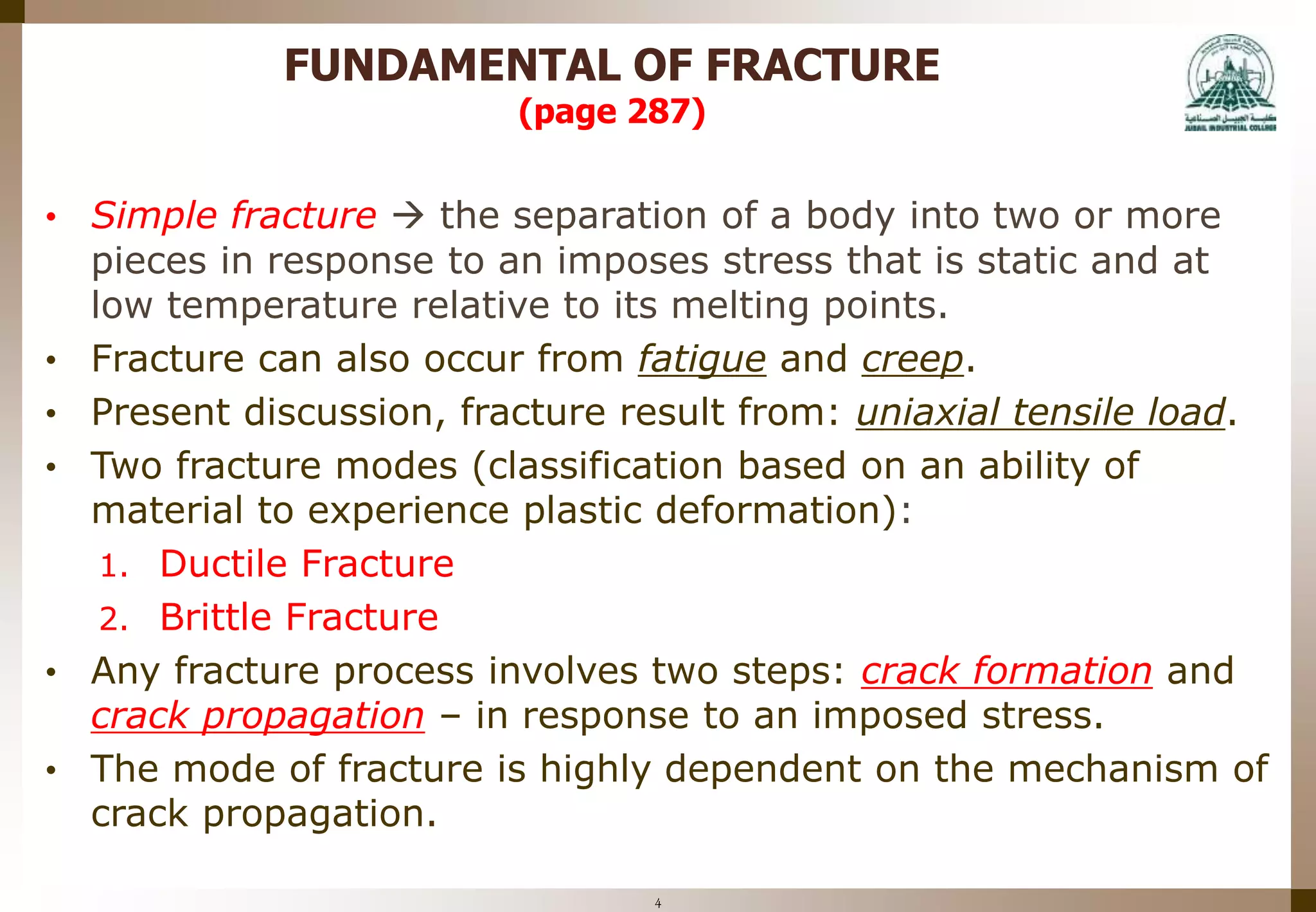 Mme 323 materials science week 11-12 - failure | PPTX