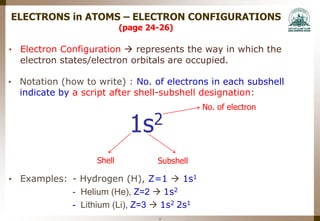Mme 323 materials science week 2 - atomic structure & interatomic ...