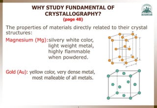 Mme 323 materials science week 3 - fundamental of crystallography | PPTX