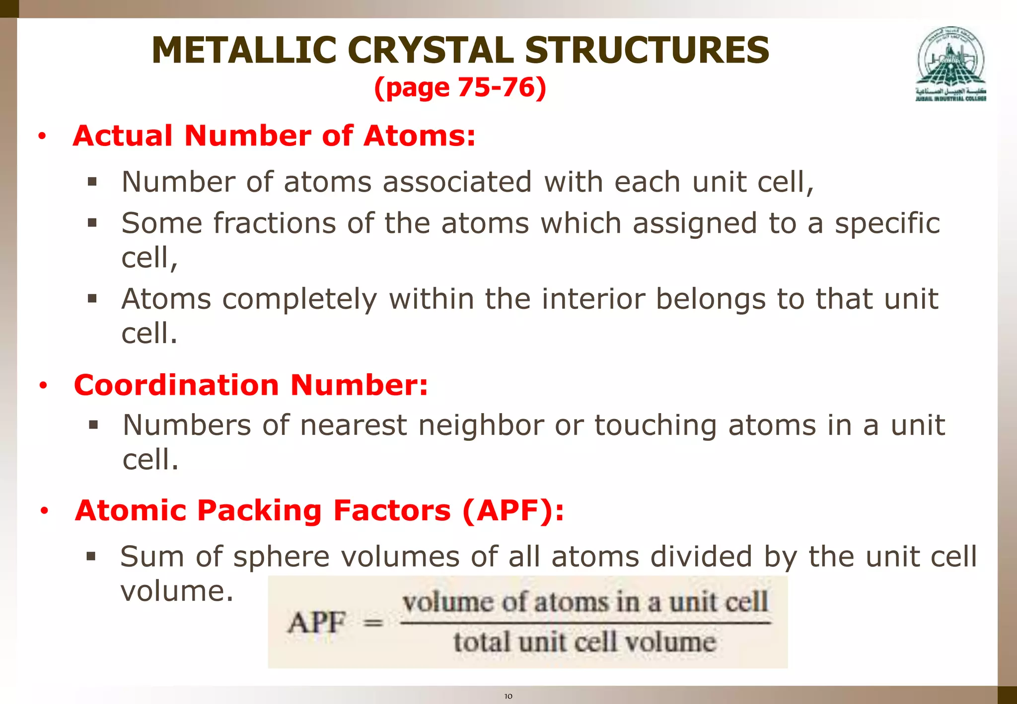Mme 323 materials science week 4 - structure of crystalline solids | PPTX
