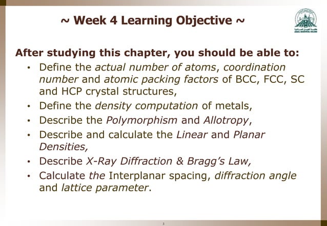 Mme 323 materials science week 4 - structure of crystalline solids | PPTX