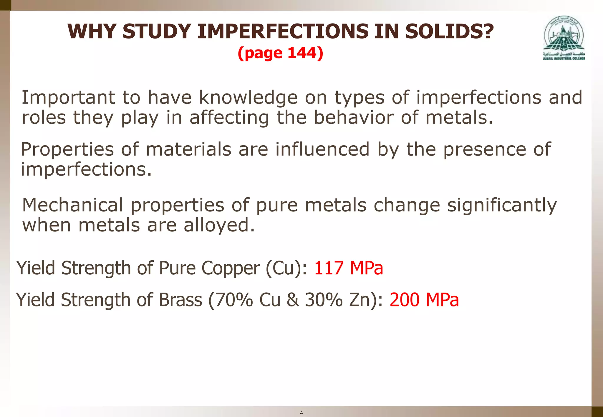 Mme 323 materials science week 5 - imperfection in solids | PPTX