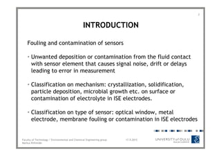 Fouling and contamination of sensors | PPT