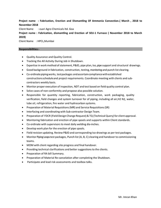 Mechanical (piping) engineer | PDF