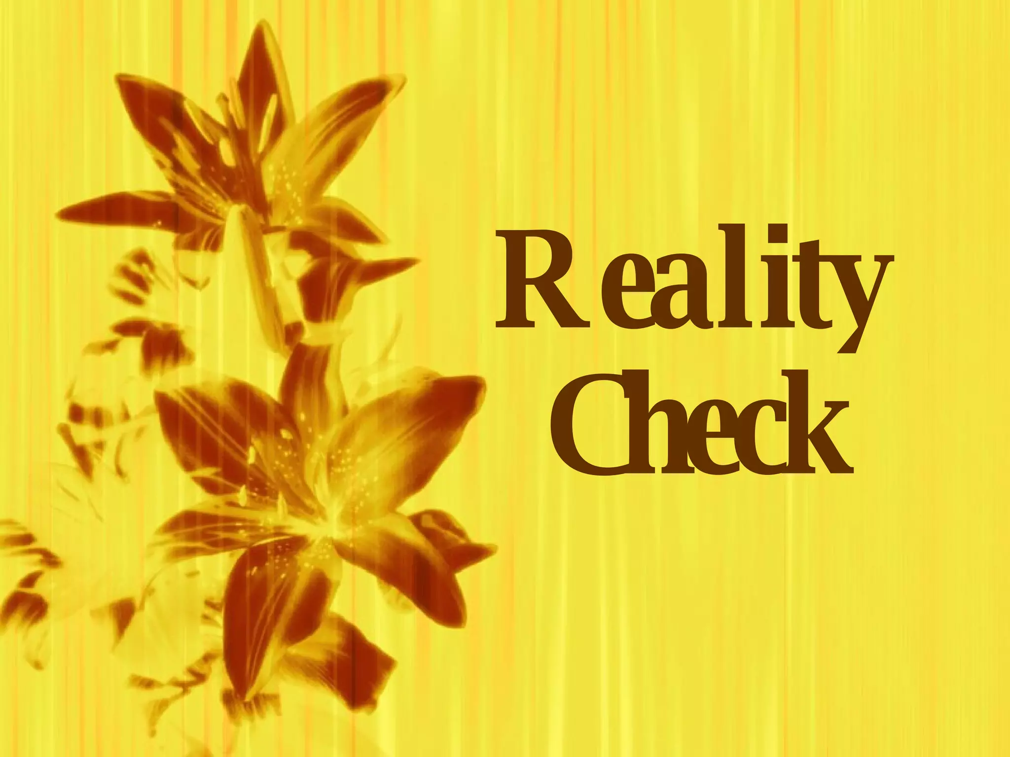 0745619 Reality Check | PPT