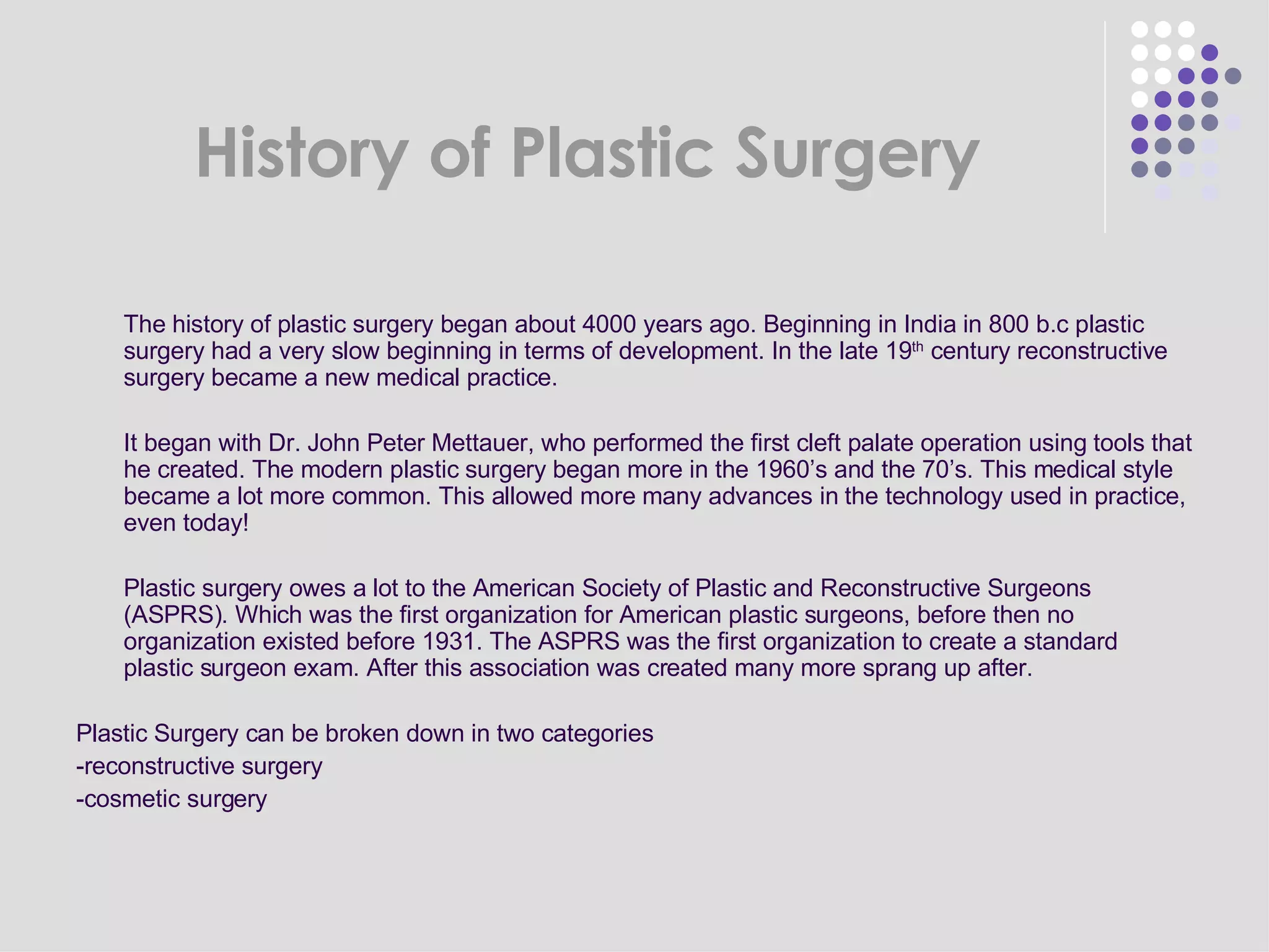 0854746 Plastic Surgery | PPT