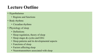 Functions of hypothalamus and circadian rhythms | PDF
