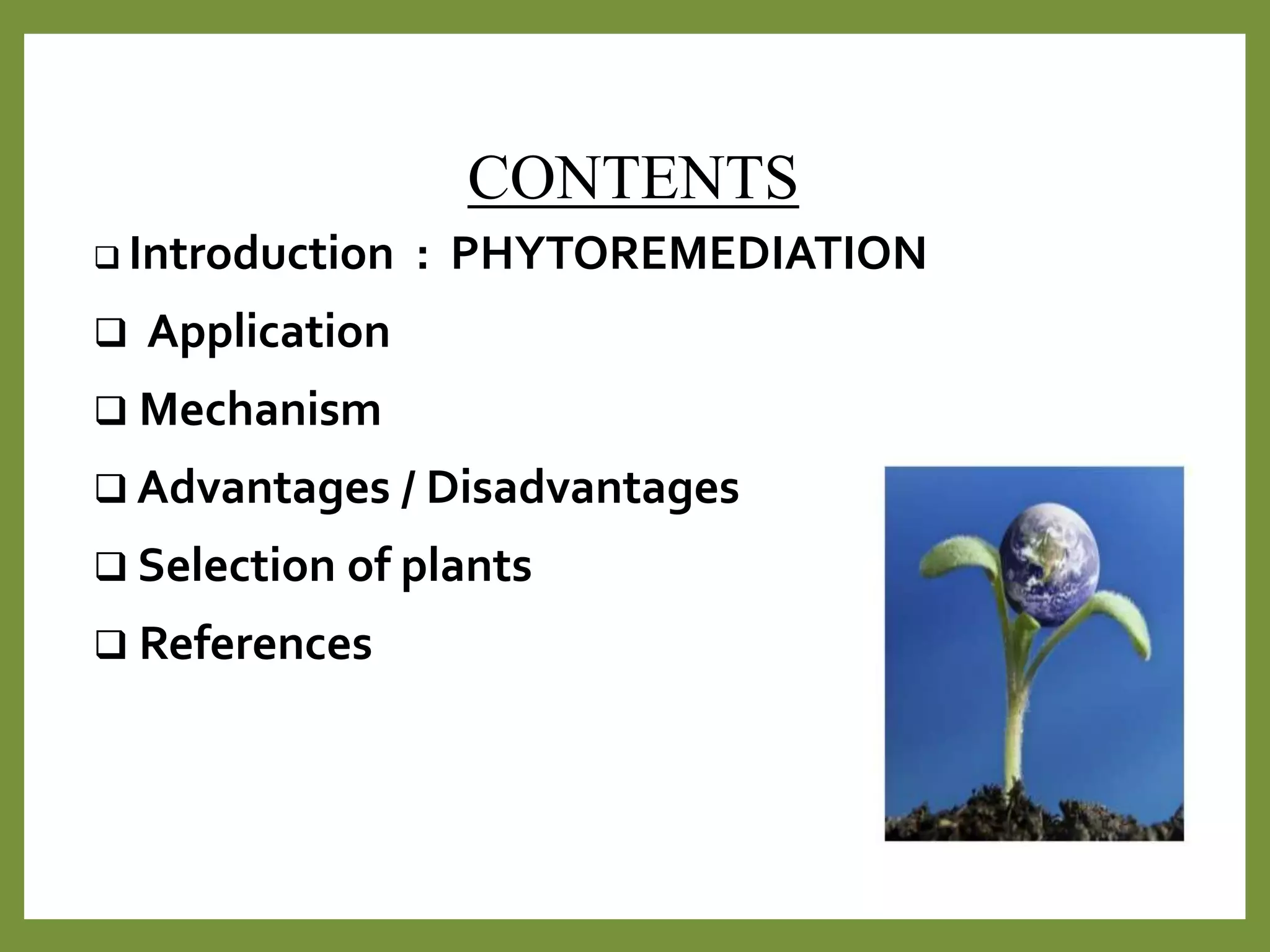 Phytoremediation and its mechanism - simran sonule | PPTX