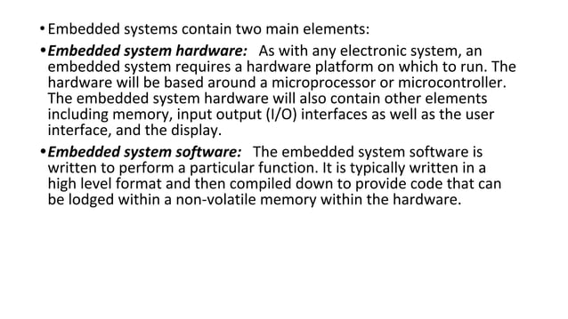 Lecture on Embedded System, introduction, types | PPT Lecture on Embedded System, introduction, types | PPT