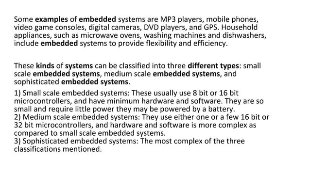 Lecture on Embedded System, introduction, types | PPT Lecture on Embedded System, introduction, types | PPT
