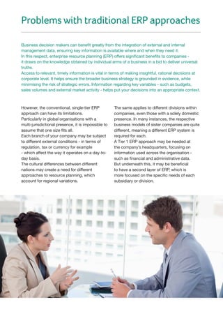 How 2-Tier ERP Can Benefit Your Business | PDF | Cloud Computing | Internet