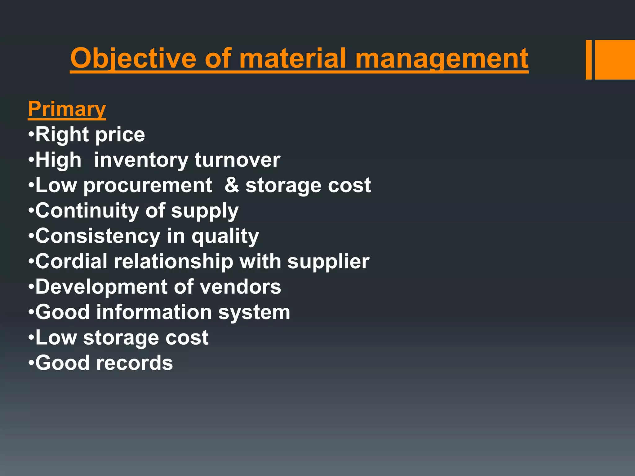 MATERIALS MANAGEMENT | PPTX