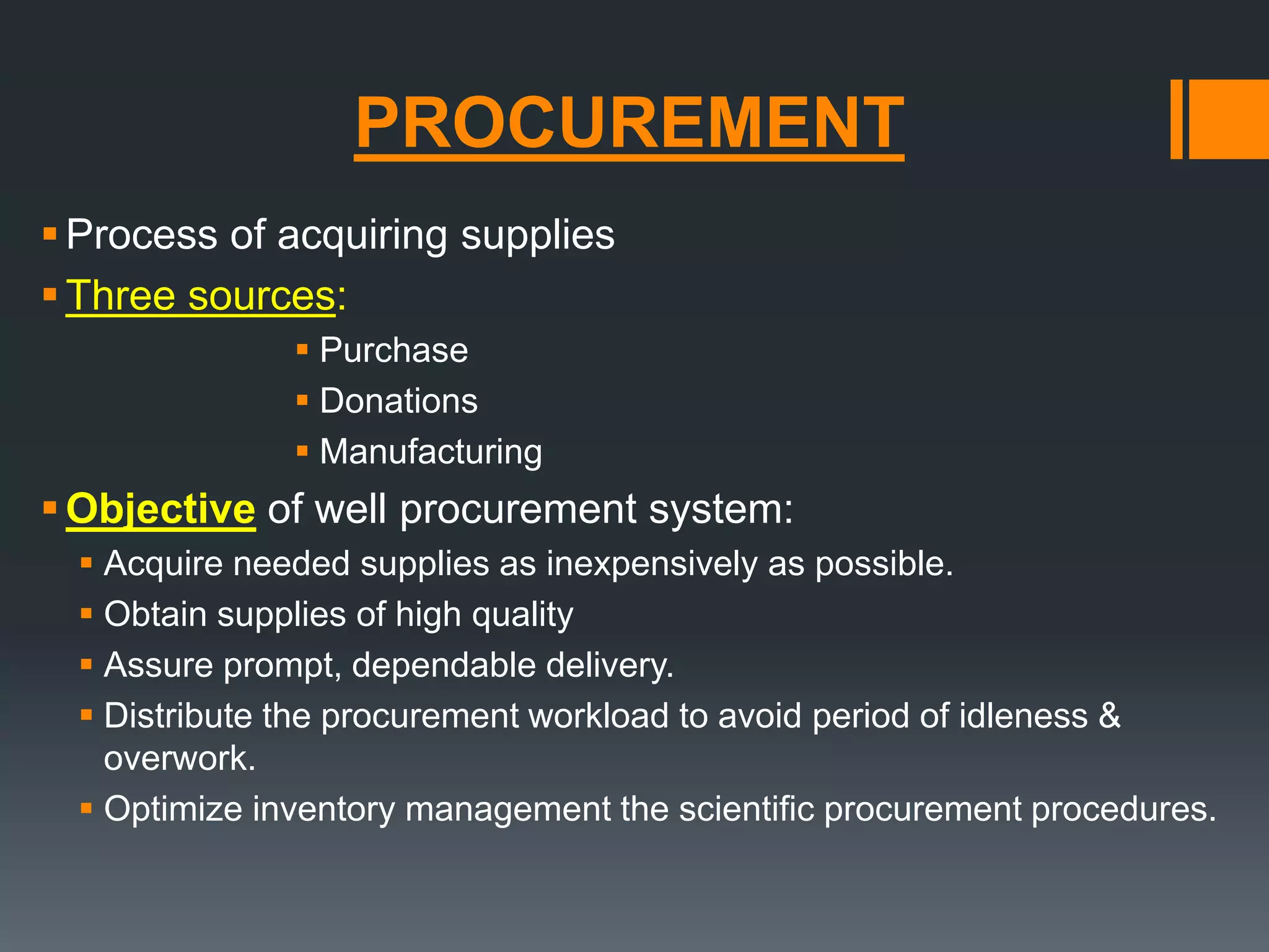 MATERIALS MANAGEMENT | PPTX