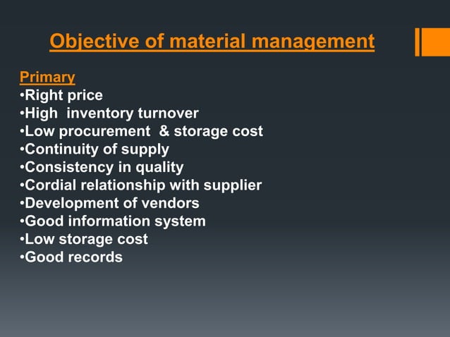 MATERIALS MANAGEMENT | PPTX