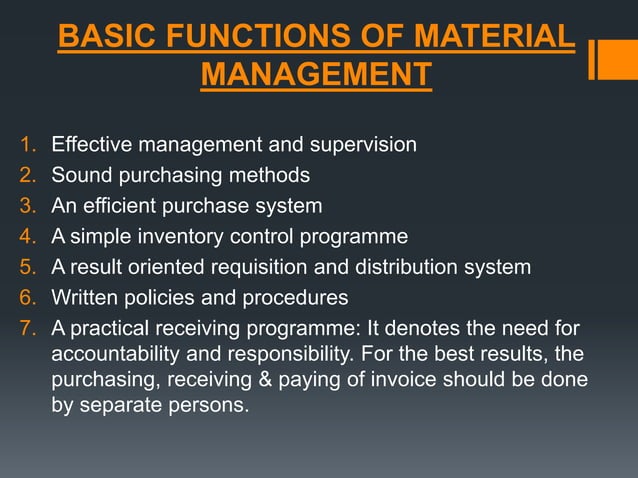 MATERIALS MANAGEMENT | PPTX