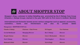 Shopper Stop marketing ananlysis | PPTX