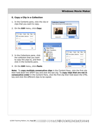 Movie Maker Help Sheet | PDF | Video Software | Computer Software and ...